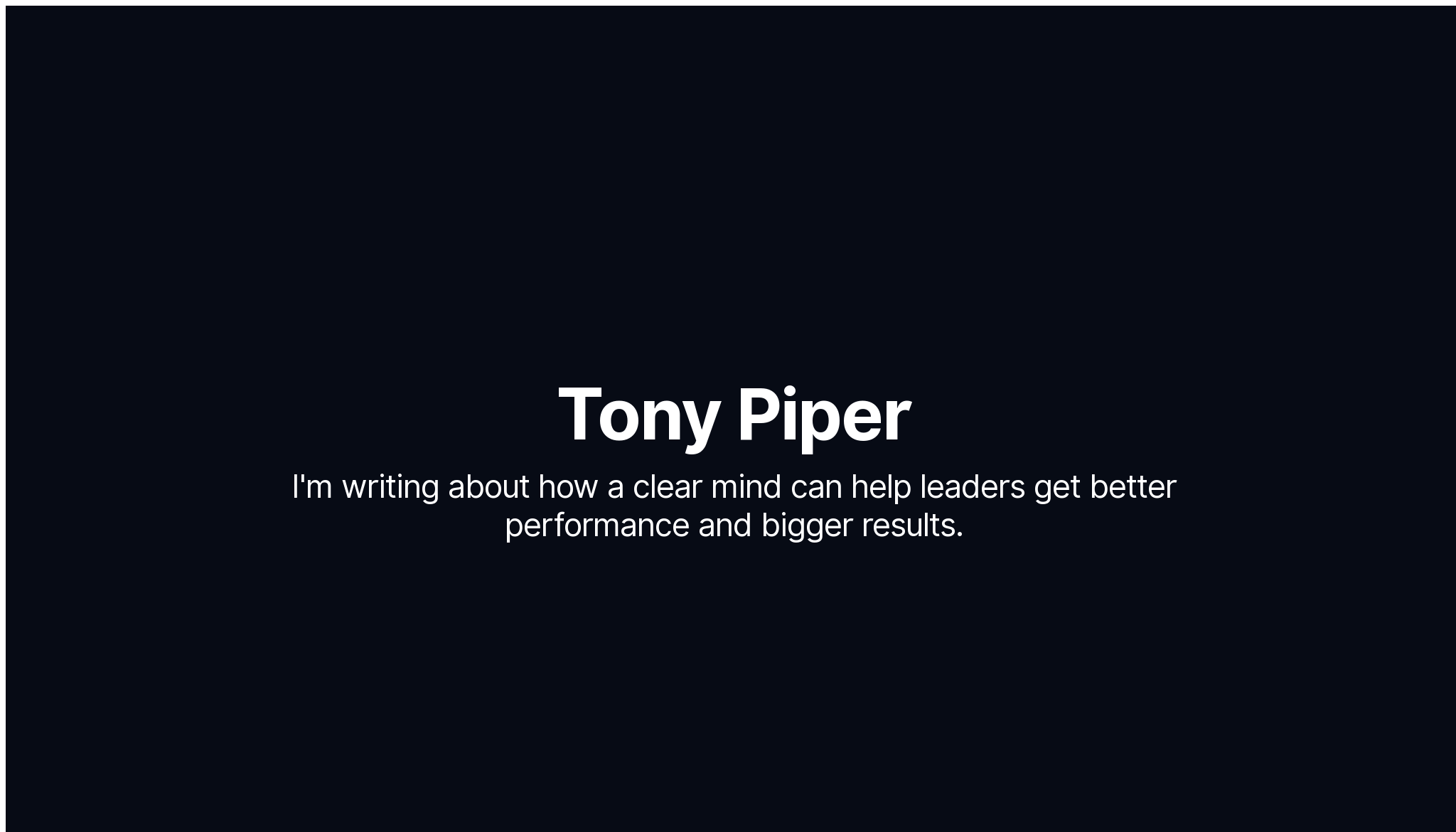 Tony Piper | Welcome to my Social Blog